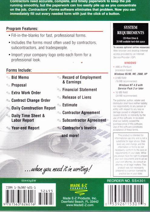 Contractors' Forms Made E-Z – NeverDieMedia