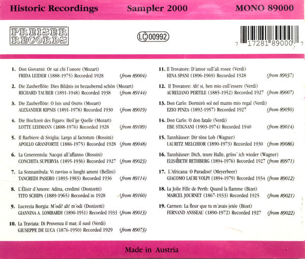 Lebendige Vergangenheit. Sampler 2000 – NeverDieMedia