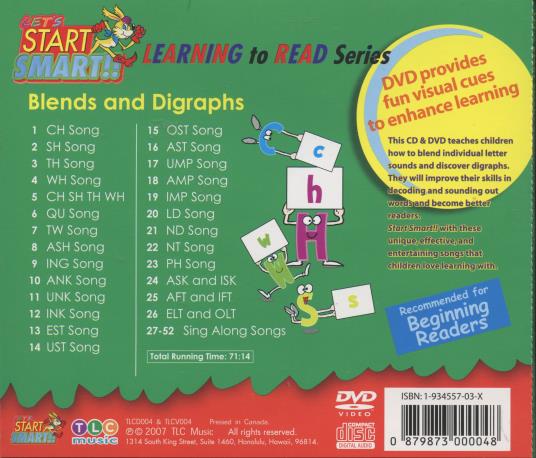 Let's Start Smart: Learning To Read: Blends And Digraphs 2-Disc Set ...