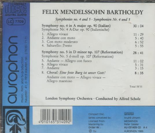 Felix Mendelssohn Bartholdy: Symphonies No. 4 And 5 – NeverDieMedia