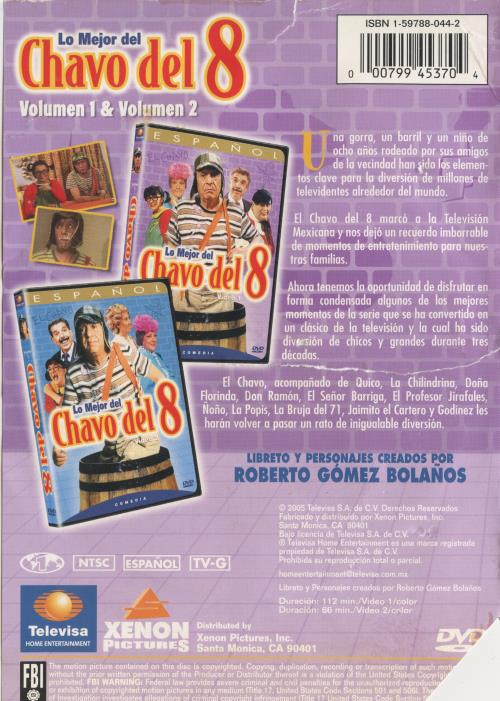 Lo Mejor Del Chavo Del 8 Vol. 1 & 2 2-Disc Set w/ Damaged Artwork – NeverDieMedia
