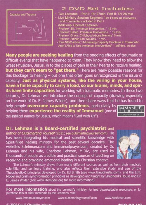 Immanuel, Emotional Healing & Capacity: Parts I & II 2-Disc Set – NeverDieMedia