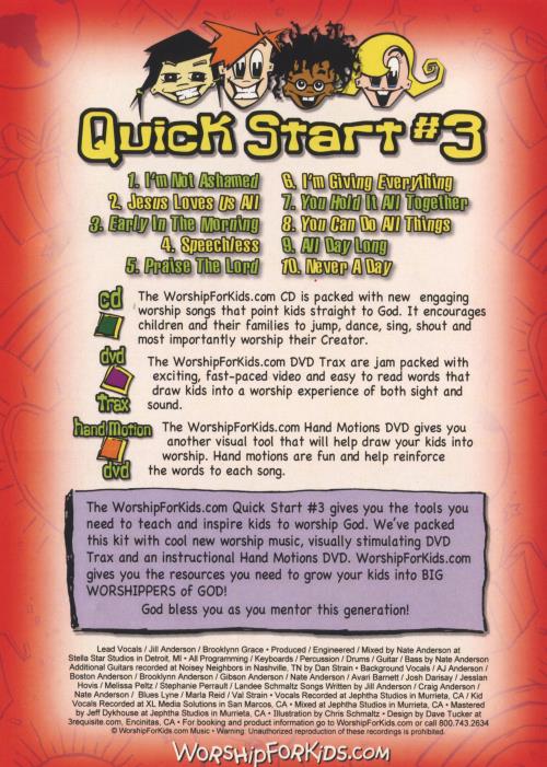 Growing Kids Into Big Worshippers Of God! QuickStart #3 3-Disc Set – NeverDieMedia