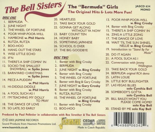 The Bell Sisters: The Bermuda Girls 2-Disc Set w/ Back Artwork ...