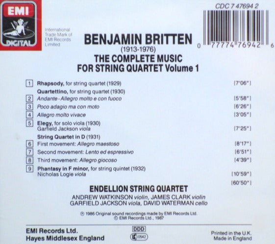 Britten: The Complete Music For String Quartet Volume 1 – NeverDieMedia