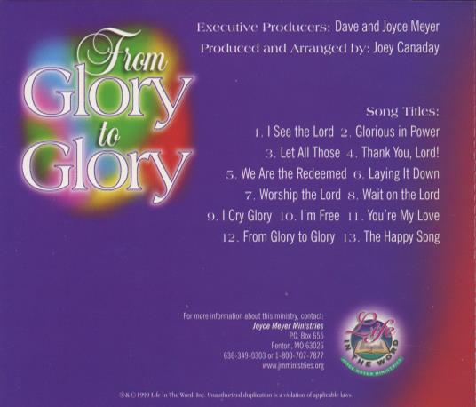 Joyce Meyer Ministries: From Glory To Glory – NeverDieMedia