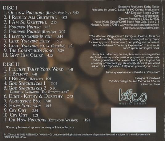 Kathy Taylor: Live: The Worship Experience Signed 2-Disc Set – NeverDieMedia