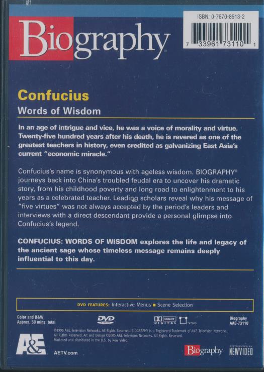 Biography: Confucius: Words Of Wisdom – NeverDieMedia