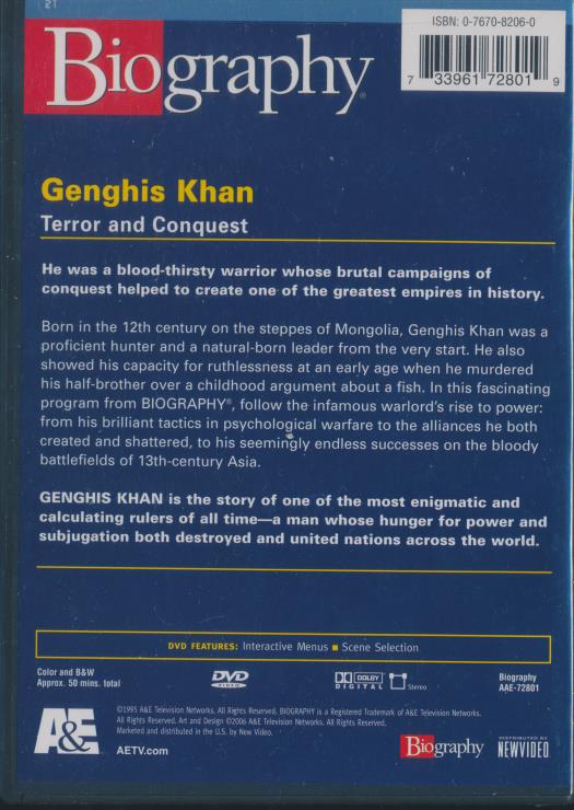 Biography: Genghis Khan: Terror And Conquest – NeverDieMedia