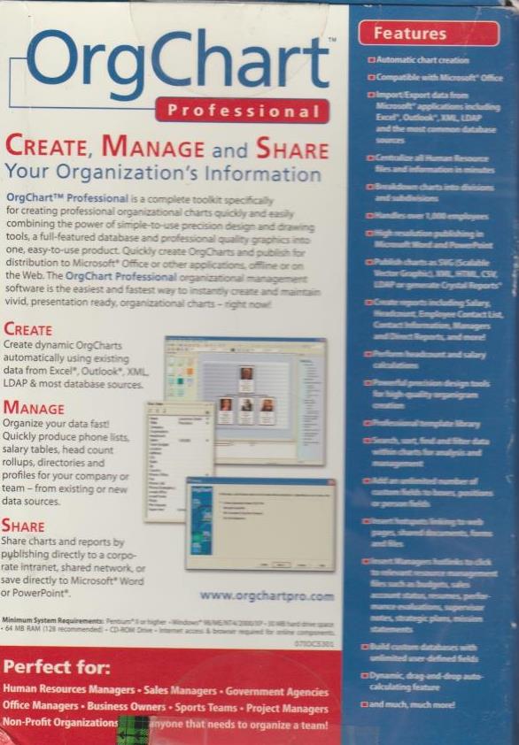 OrgChart 3 Professional w/ Manual – NeverDieMedia