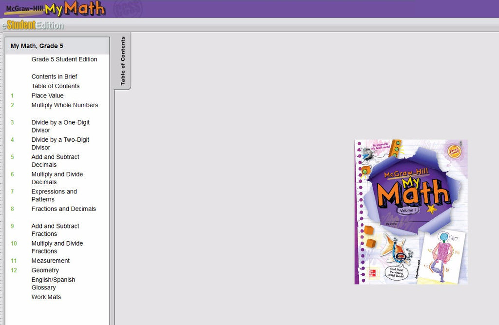 McGraw-Hill My Math: eStudent Edition Grade 5 – NeverDieMedia