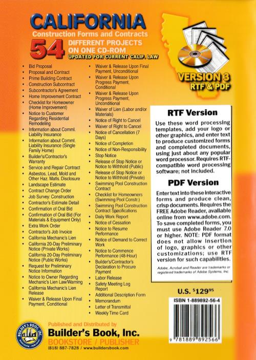 California Construction Forms & Contracts 3 – NeverDieMedia