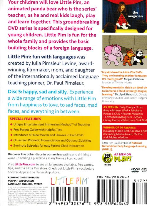 Little Pim: Fun With Languages: English/ESL: Happy, Sad & Silly Disc 5 – NeverDieMedia