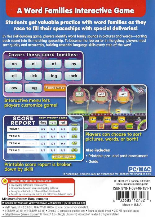 Word Families: Space Sort – NeverDieMedia