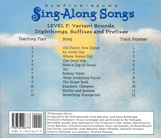 Sing-Along Songs: Level F, Variant Sounds, Diphtongs, Suffixes & Prefi ...