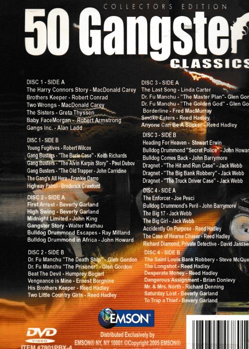 50 Gangster Classics Collector's 4-Disc Set – NeverDieMedia