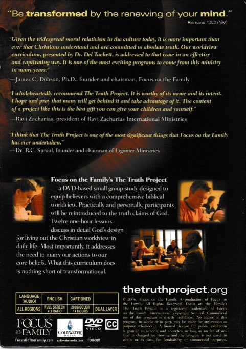 Focus On Family's The Truth Project Incomplete 7-Disc Set – NeverDieMedia