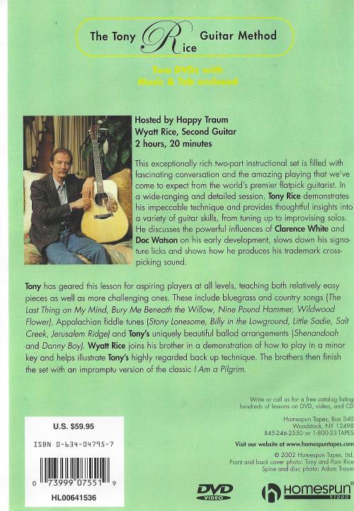 The Tony Rice Guitar Method 2-Disc Set w/ Songbook – NeverDieMedia