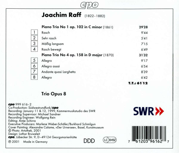 Joseph Raff: Trio Opus 8: Piano Trios 1 & 4 – NeverDieMedia