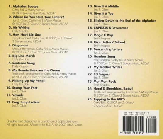 The ABC CD: Rock, Rap, Tap, And Learn: Readiness To Printing w/ Writin ...