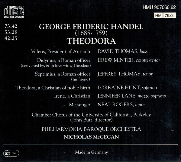 Handel: Theodora 3-Disc Set w/ Booklet – NeverDieMedia