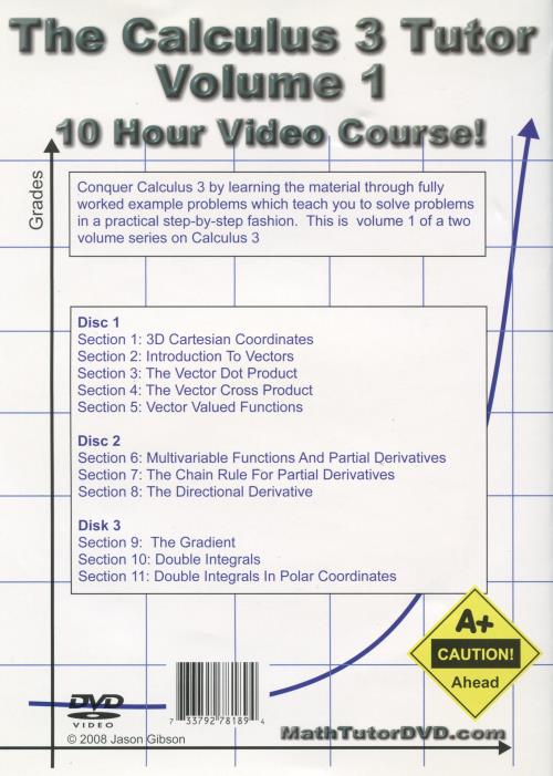 The Calculus 3 Tutor Volume 1 3-Disc Set – NeverDieMedia