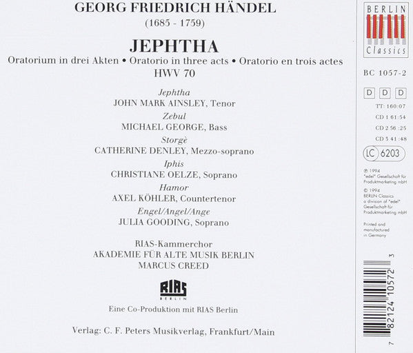 Handel: Jephtha 3-Disc Set (Berlin Classics) – NeverDieMedia