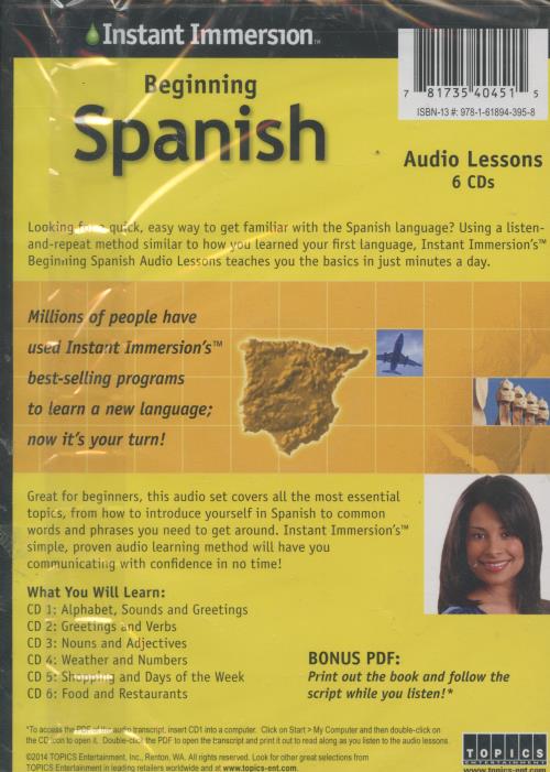 Instant Immersion: Beginning Spanish 6-Disc Set – NeverDieMedia