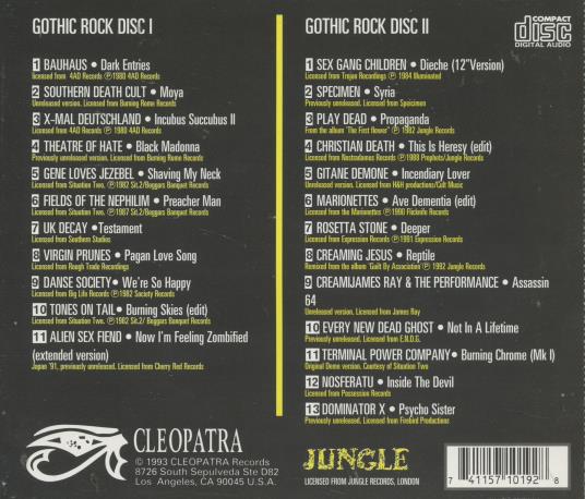 Gothic Rock 2-Disc Set w/ Skips – NeverDieMedia