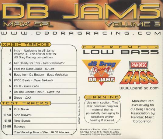 DB Jams: Official DB Drag Racing Competition CD Volume 3 – NeverDieMedia