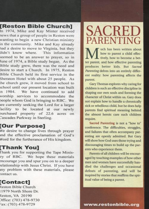 Sacred Parenting: How Raising Children Shapes Our Souls 4-Disc Set ...
