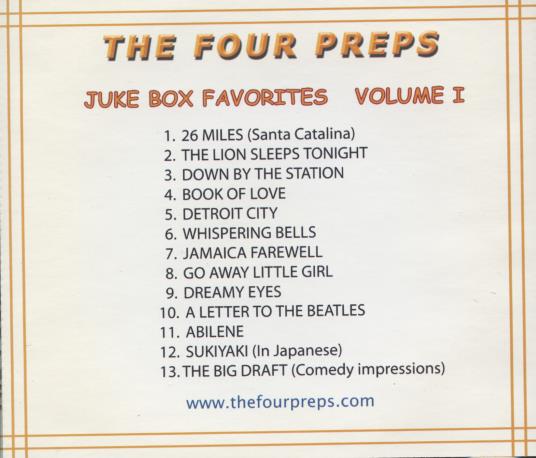 The Four Preps... And Friends: Juke Box Favorites Volume 1 Signed ...