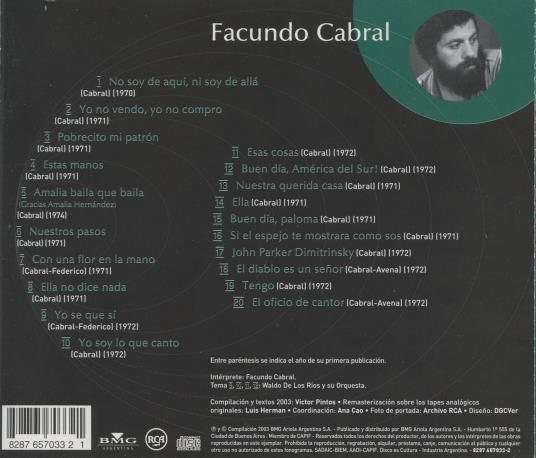 Facundo Cabral: Inolvidables: 20 Grandes Exitos – NeverDieMedia