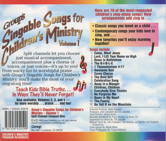 Group's Singable Songs For Children's Ministry Volume 1 – NeverDieMedia