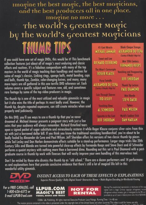 The Secrets Of Thumb Tips: World's Greatest Magic By The World's Great ...