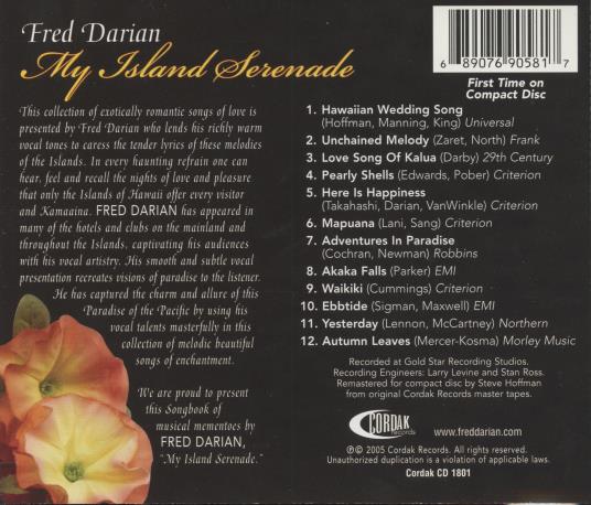 Fred Darian: My Island Serenade – NeverDieMedia