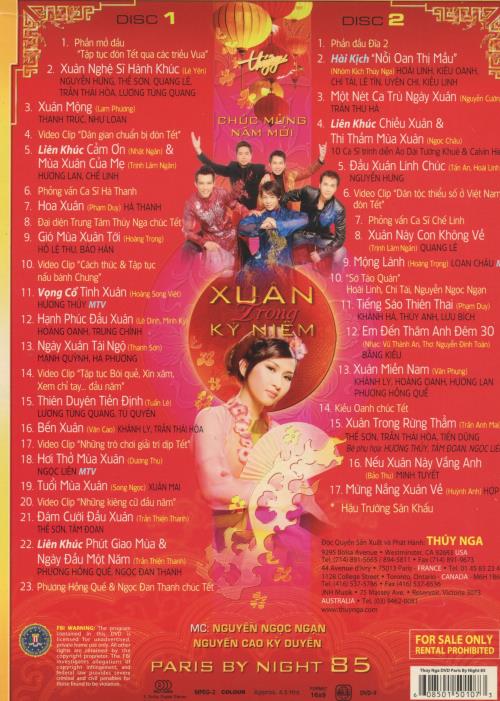 Paris By Night 85: Xuan Trong Ky Niem 2-Disc Set – NeverDieMedia