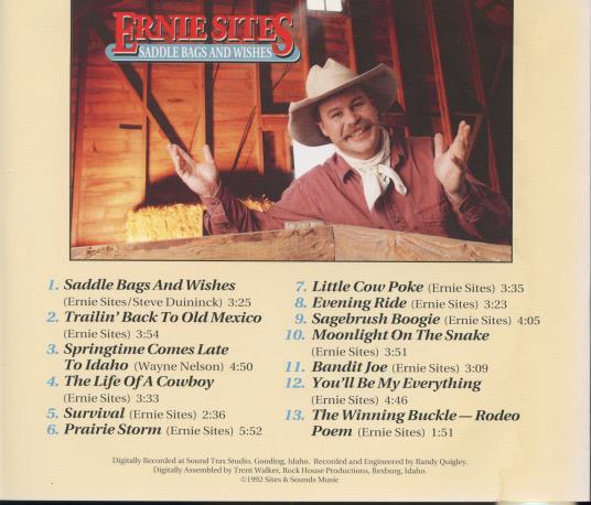 Cowboy Ernie Sites: Saddle Bags And Wishes Signed – NeverDieMedia