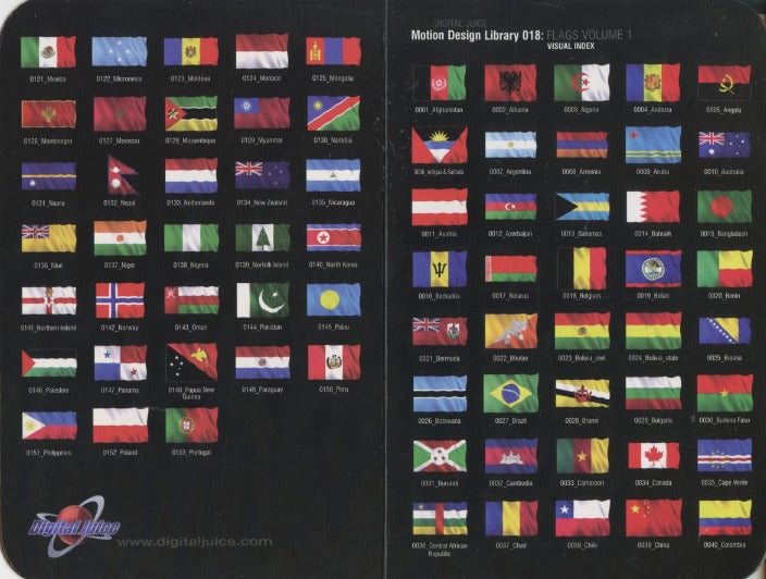 Motion Design Elements Library: Flags Vol. 1 4-Disc Set – NeverDieMedia