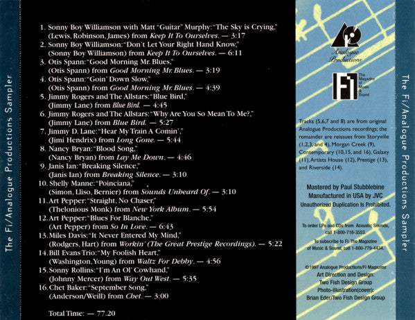 The Fi/Analogue Productions Sampler – NeverDieMedia