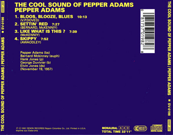 Pepper Adams: The Cool Sound Of Pepper Adams – NeverDieMedia