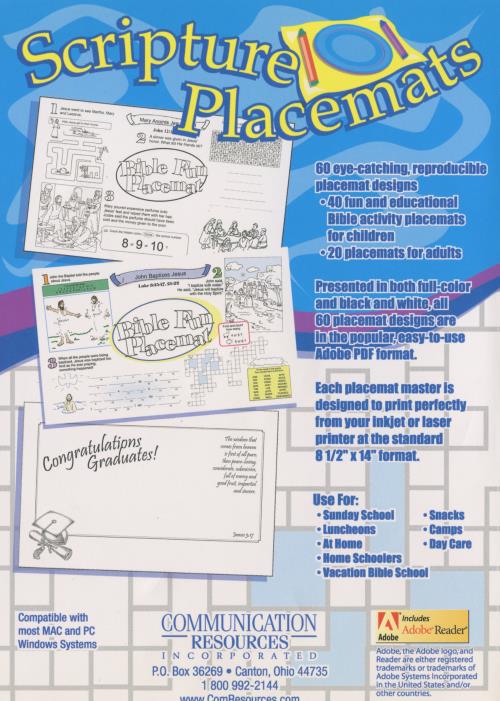Scripture Placemats – NeverDieMedia