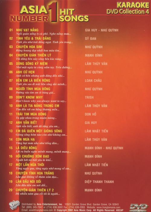 Asia Number 1 Hit Songs: Collection 4 – NeverDieMedia