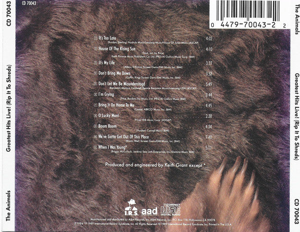 The Animals: Greatest Hits Live! – NeverDieMedia