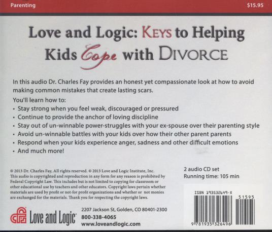 Love And Logic: Keys To Helping Kids Cope With Divorce 2-Disc Set ...