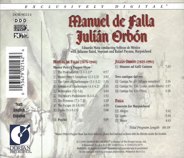 Falla & Orbon: Master Peter's Puppet Show / Pschye / Himnus Ad Galli C ...