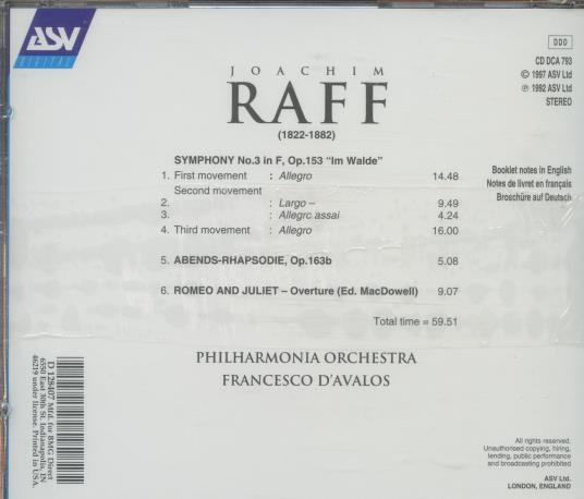 Joseph Raff: Symphony No. 3 – NeverDieMedia