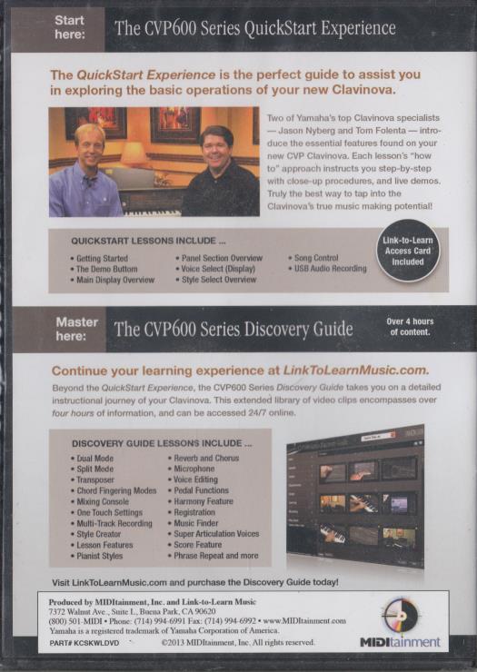 Clavinova CVP600 Series QuickStart – NeverDieMedia