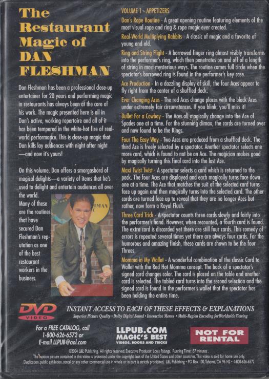 The Restaurant Magic Of Dan Fleshman: Appetizers Volume One – NeverDieMedia