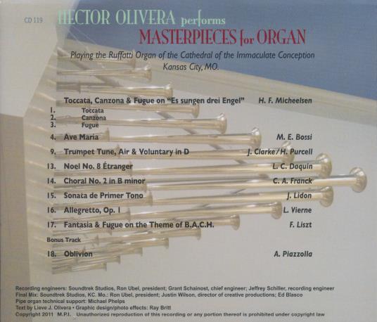 Hector Olivera: Masterpieces For Organ – NeverDieMedia